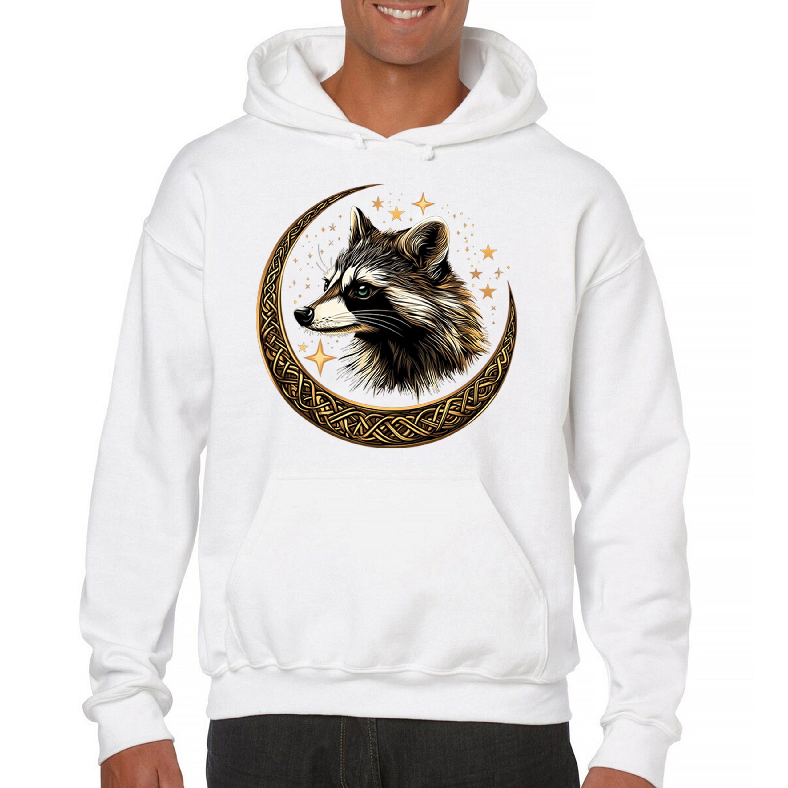 Celtic Moon Raccoon Sweatshirt Mystical Forest Bandit Spiritual Night ...