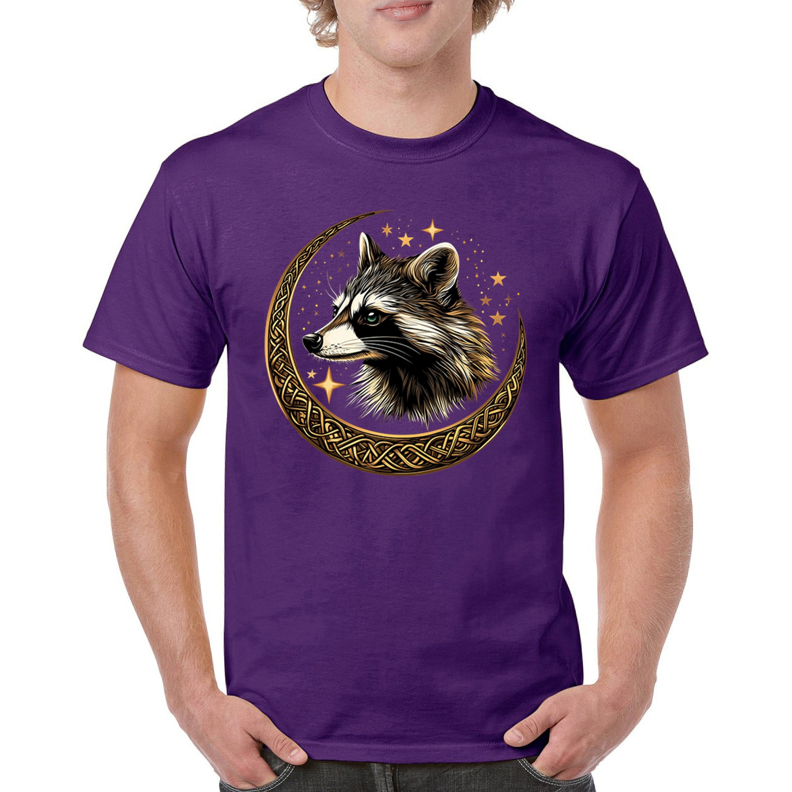 Celtic Moon Raccoon T-shirt Mystical Forest Bandit Spiritual Night ...