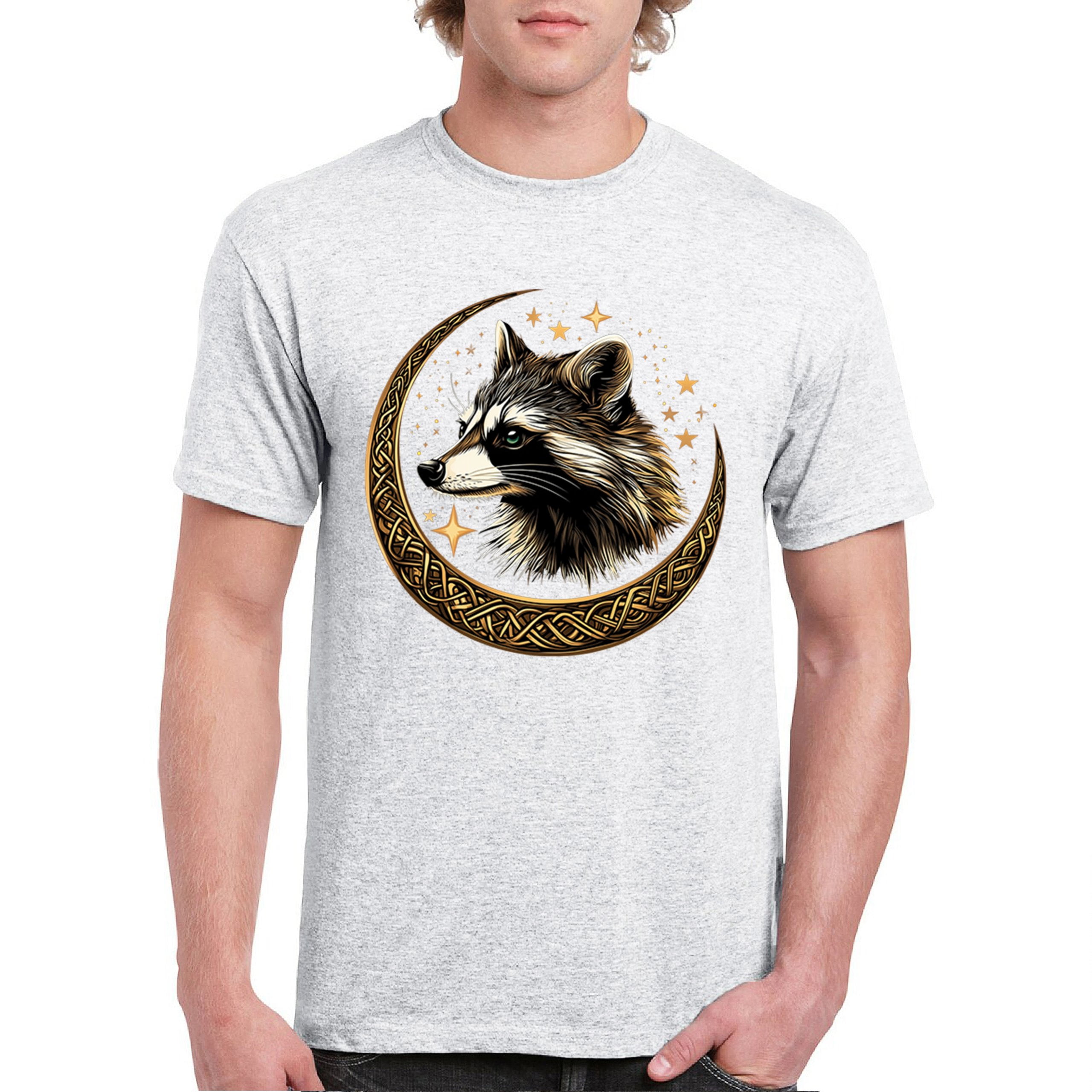 Celtic Moon Raccoon T-shirt Mystical Forest Bandit Spiritual Night ...