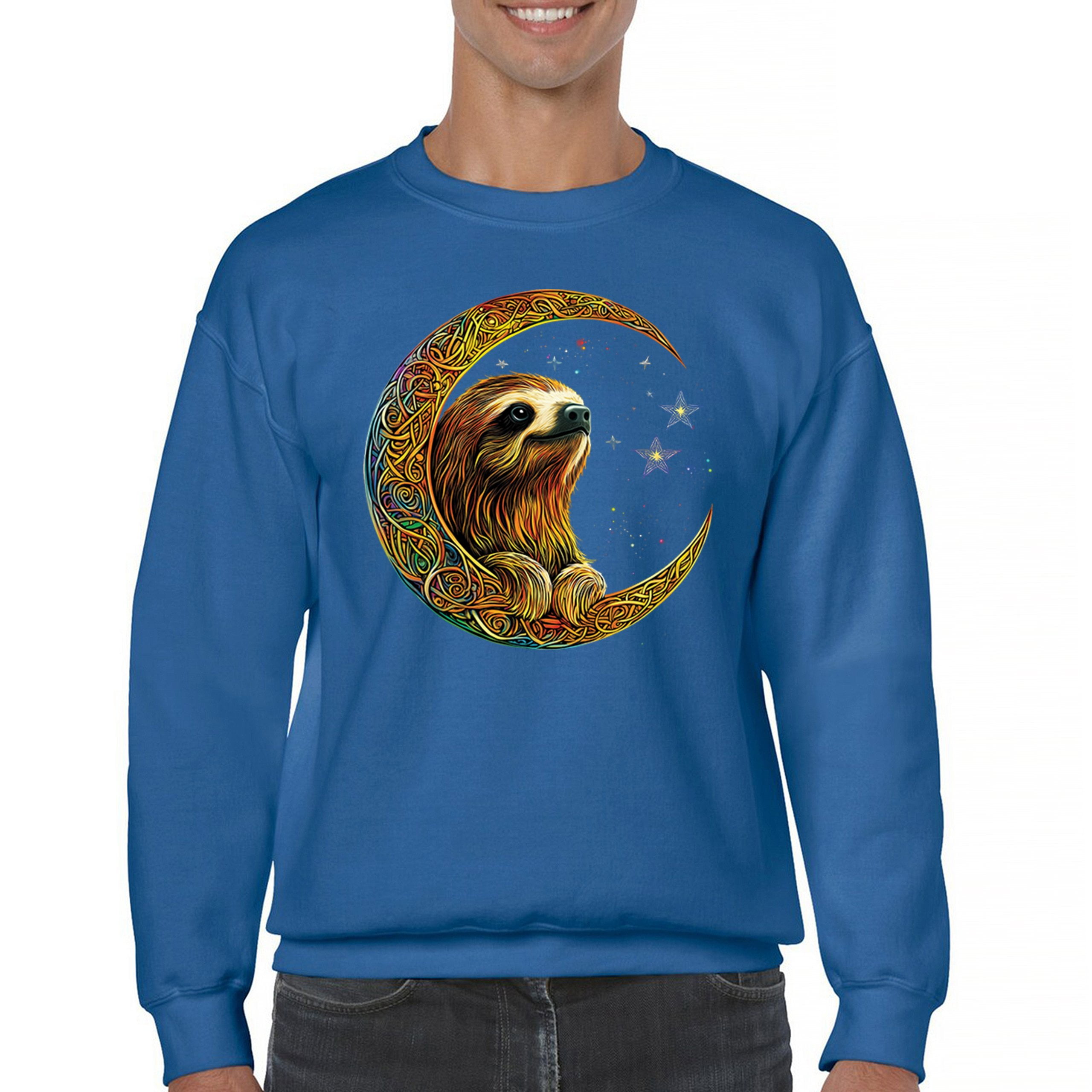 Celtic Moon Sloth Sweatshirt Mystical Chill Animal Spiritual Tribal ...