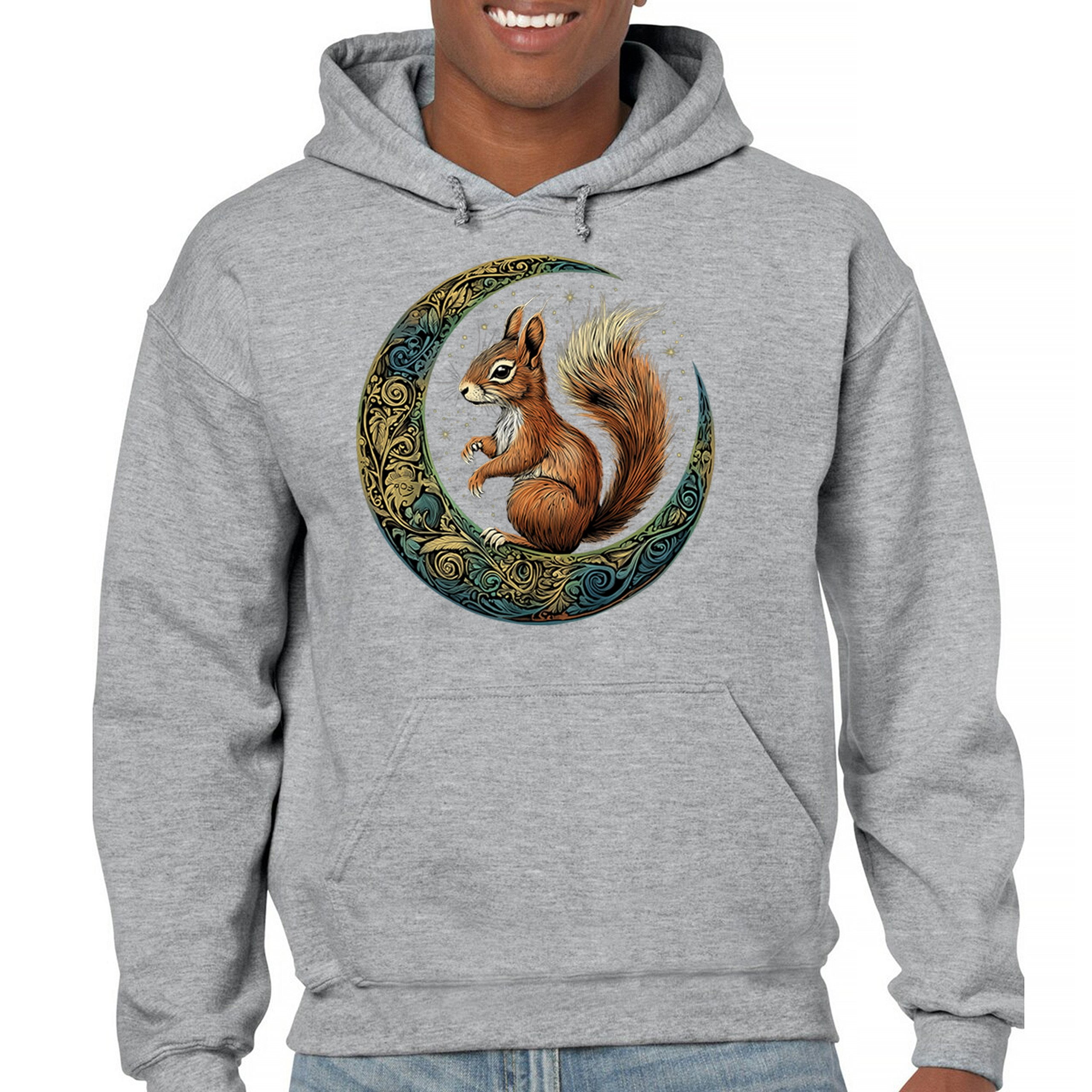 Celtic Moon Squirrel Sweatshirt North Mystical Forest Critter Spiritual ...