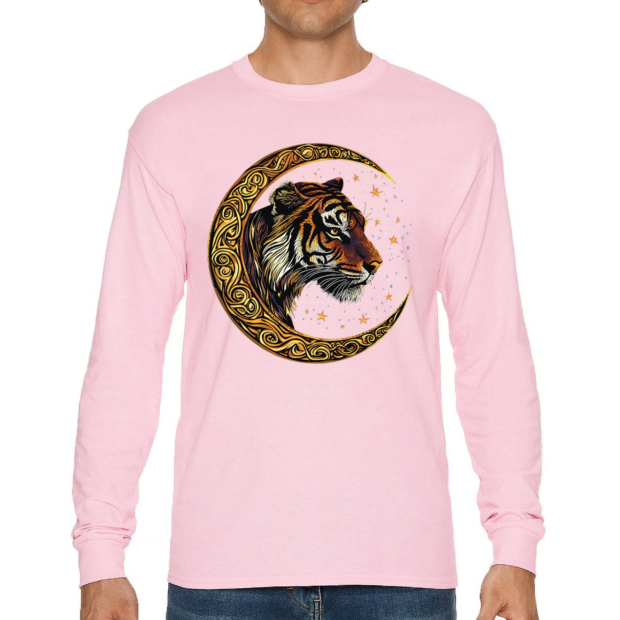 Celtic Moon Tiger Long Sleeve T-shirt North Vivid Mystical Jungle Beast ...