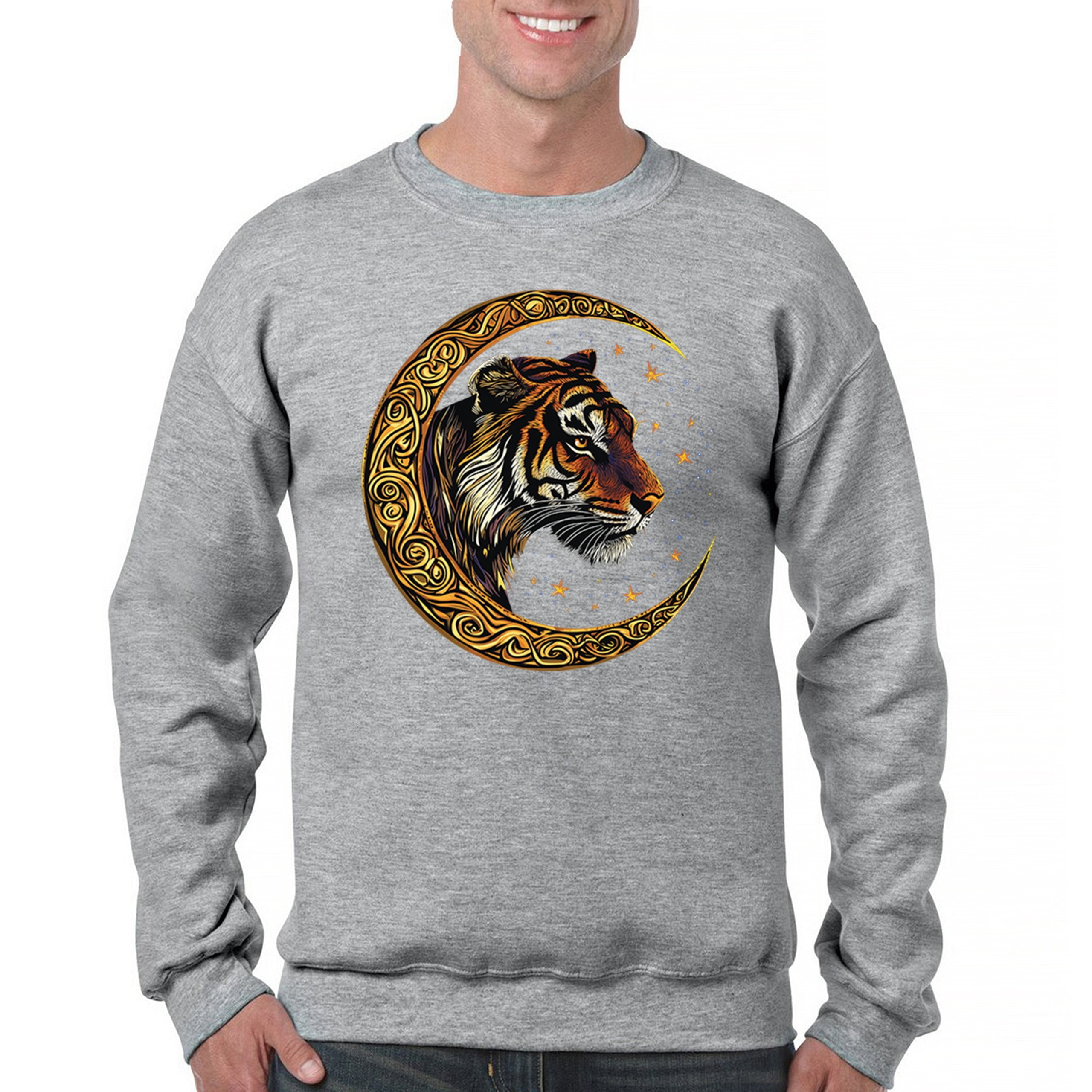 Celtic Moon Tiger Sweatshirt North Vivid Mystical Jungle Beast ...