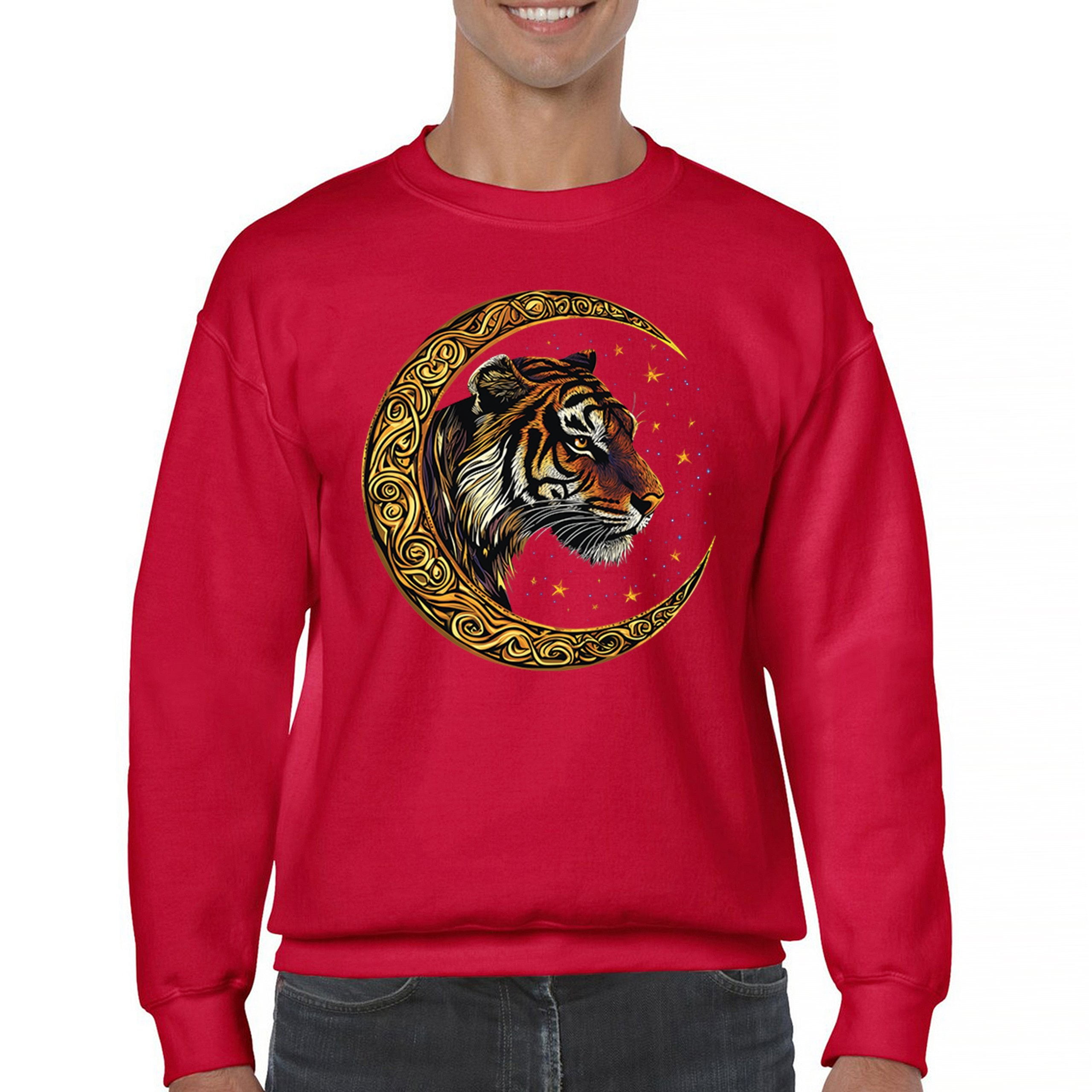 Celtic Moon Tiger Sweatshirt North Vivid Mystical Jungle Beast ...