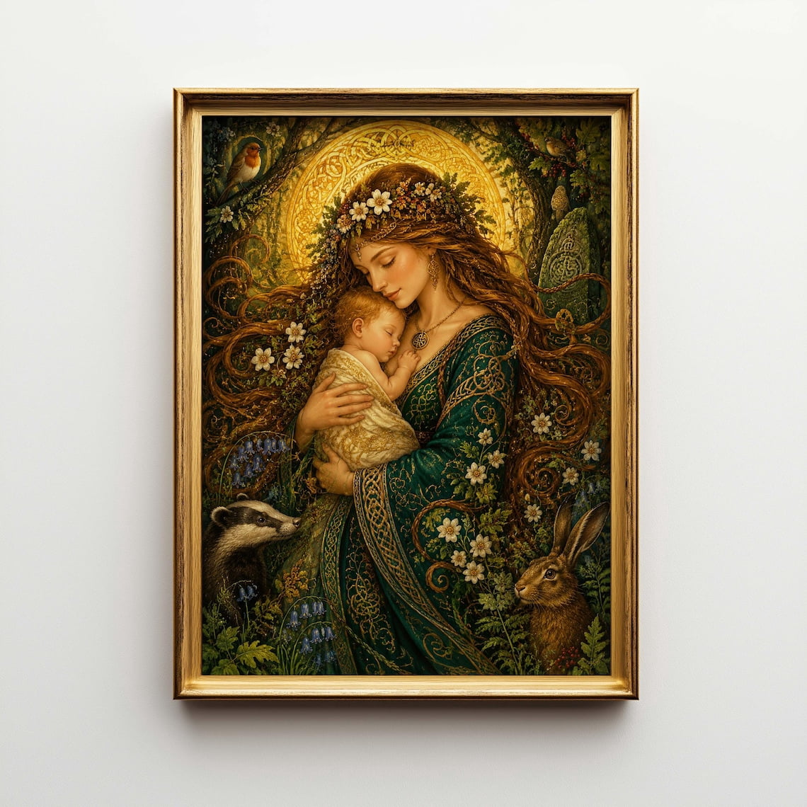 Celtic Mother Goddess Art Nouveau Mythology Pagan Mother Poster ...