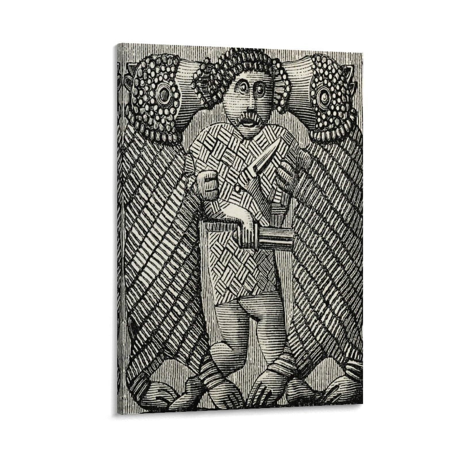 Celtic Pattern on Bronze Plate Art Vintage Black And White Poster Home ...