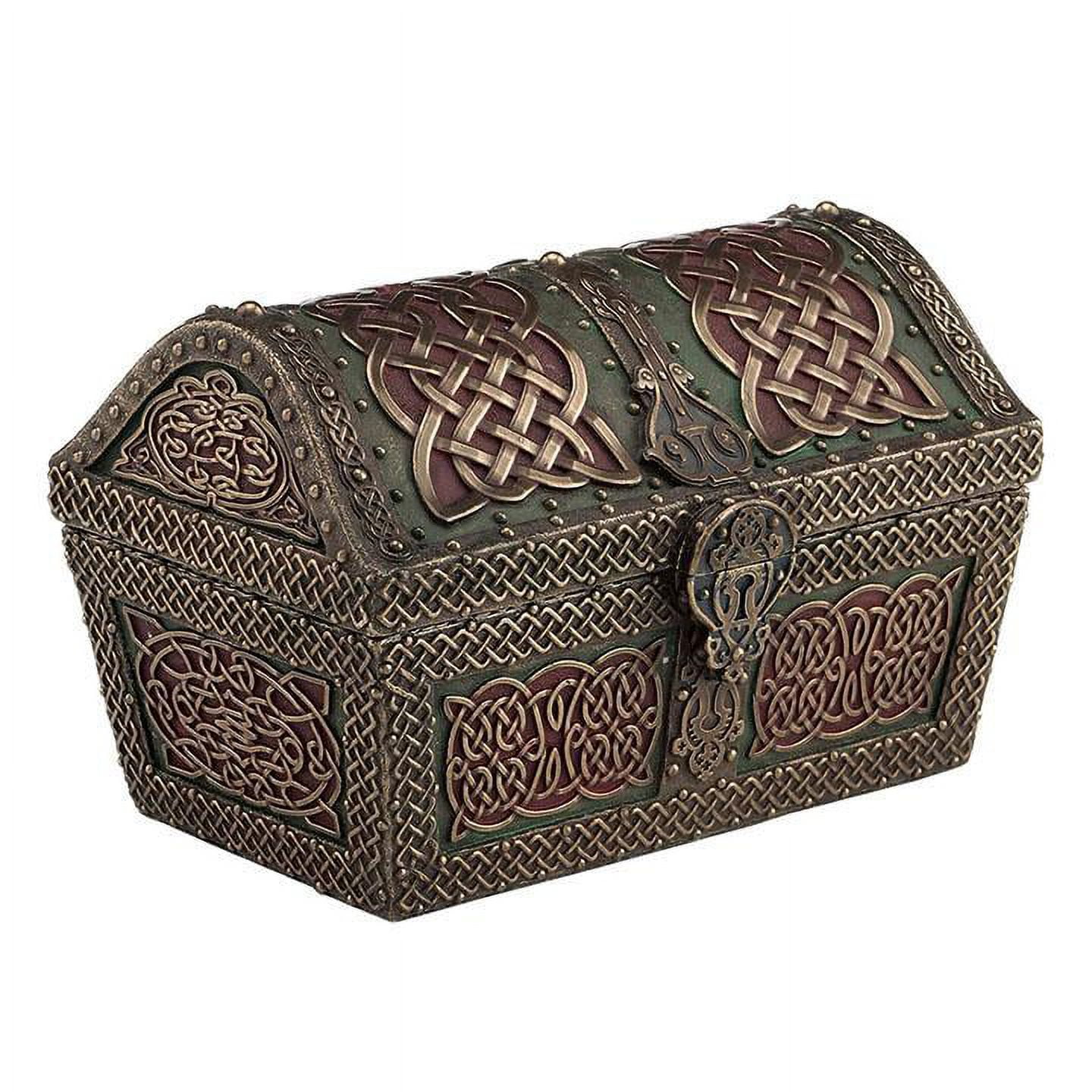 Celtic Pattern Treasure Chest Trinket Box (Green+Red) - Myth & Legend ...