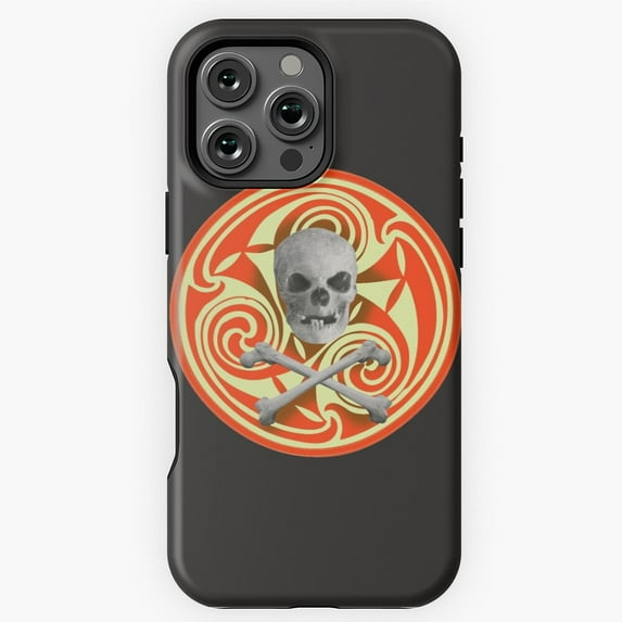 Celtic Pirate Skeleton Head and Crossbones Phone Case for iPhone 16 15 ...