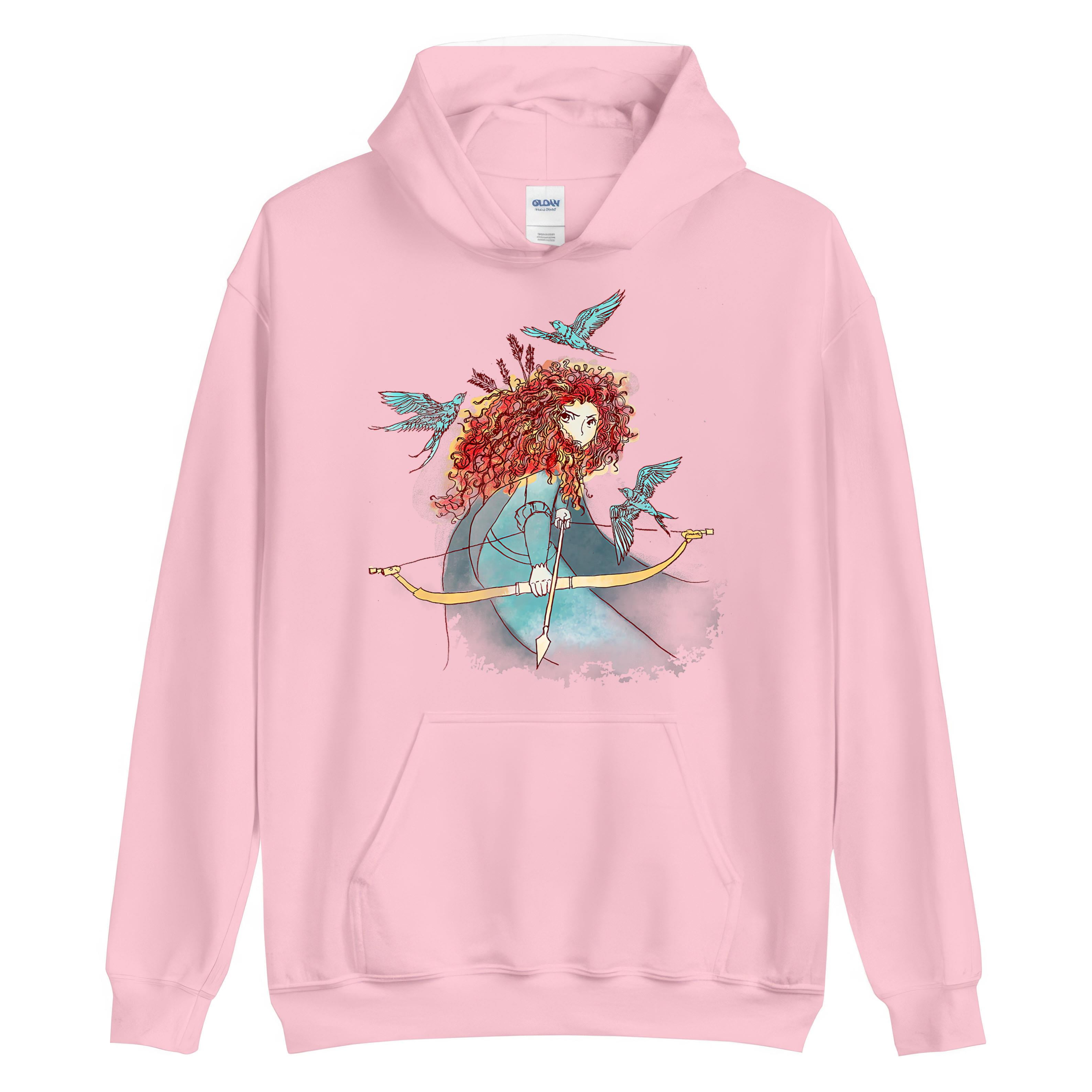 Celtic Princess-Inspired Watercolor Graphic Tee, Animated Archer Girl ...