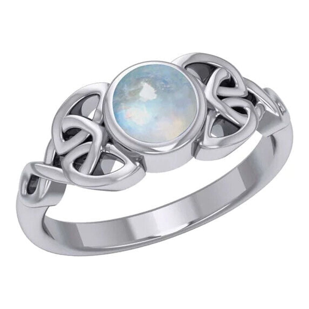 Celtic Rainbow Moonstone 925 Sterling Silver Ring Fine Ancestry ...