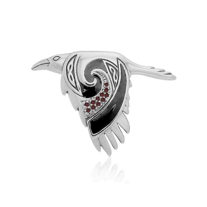 Celtic Raven 925 Sterling Silver Pendant Choice of Gemstone Animal ...