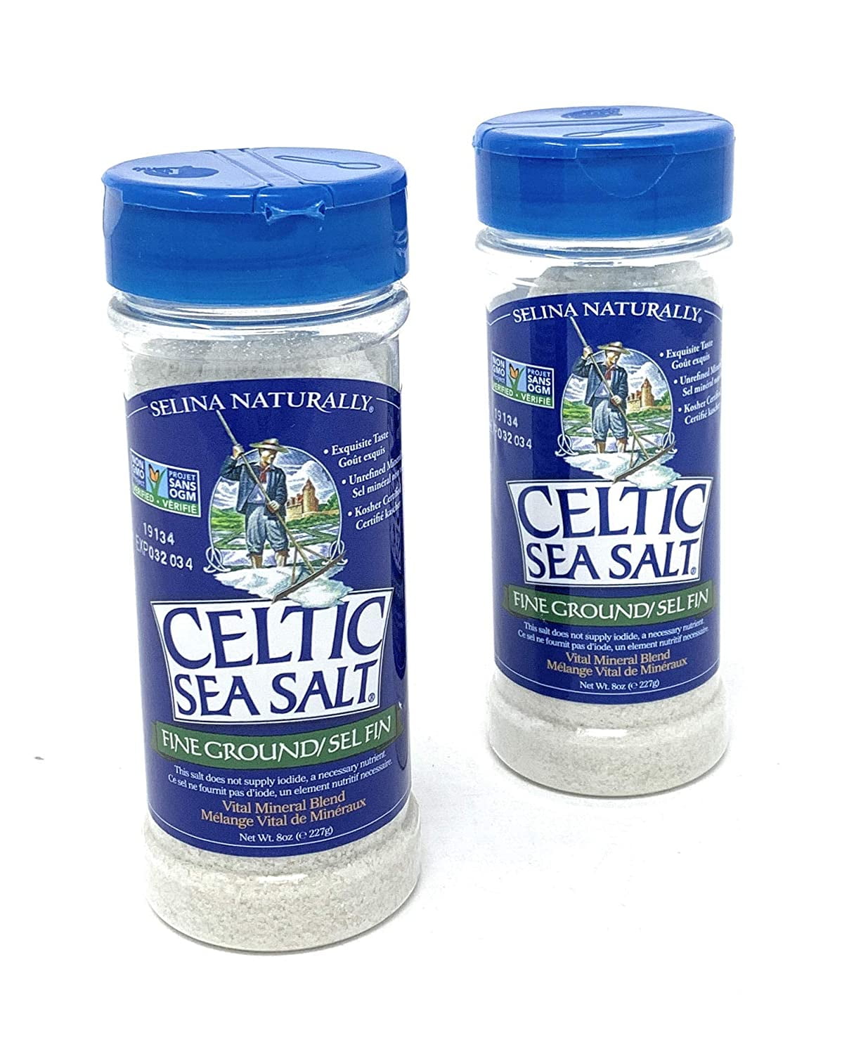 Celtic Fine Ground Sea Salt, French Harvest, 8 Ounce Shaker Jar - Pack ...