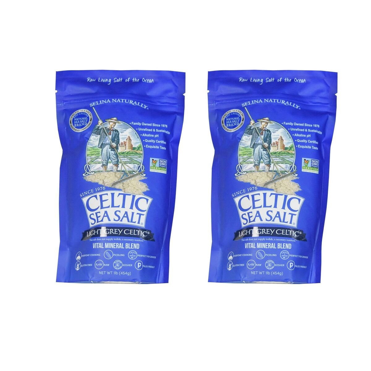 Celtic Sea Salt - Coarse, Unrefined, Light Grey, Resealable Bags, 1 ...
