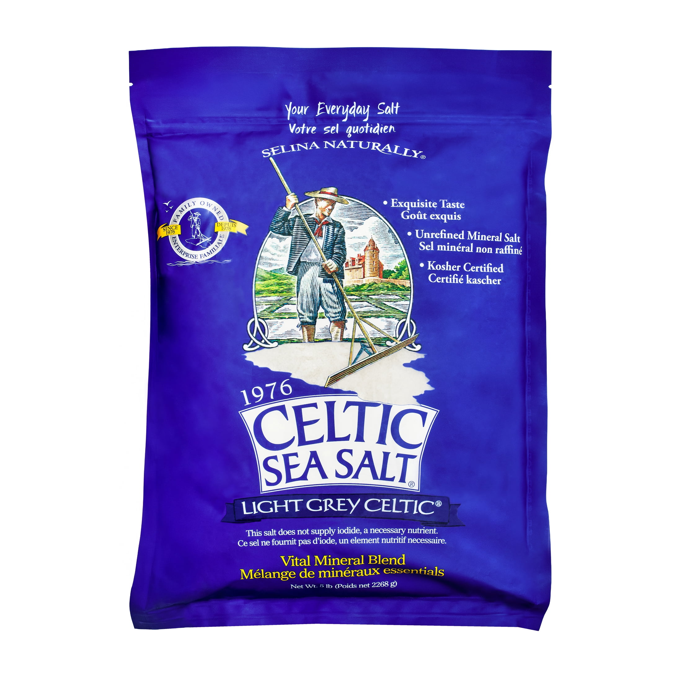 Celtic Coarse Light Grey Sea Salt, 5 Lb Loose Refill Bag - Walmart.com