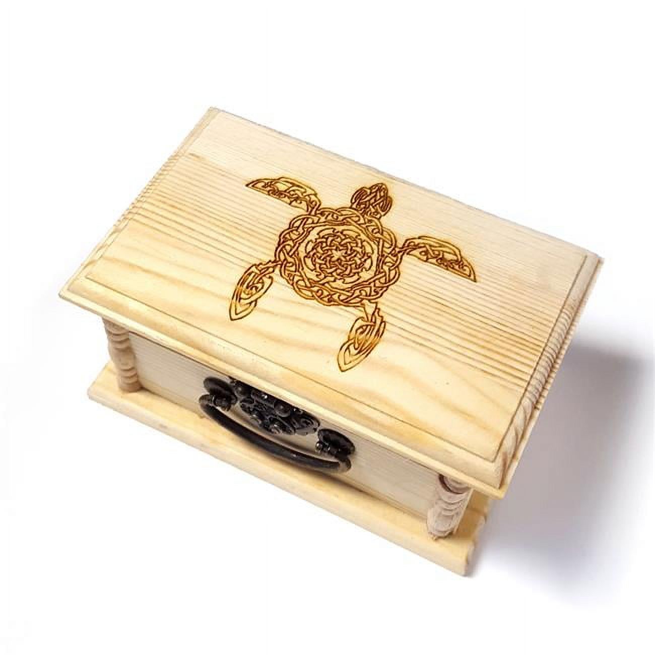 Celtic Sea Turtle Engraved Wooden Box - Walmart.com