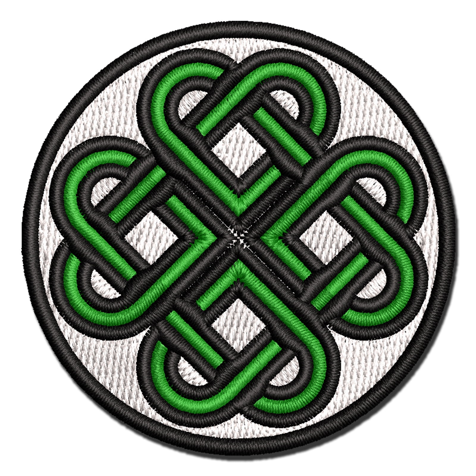 Celtic Shamrock Knot Outline Applique Multi-Color Embroidered Hook ...