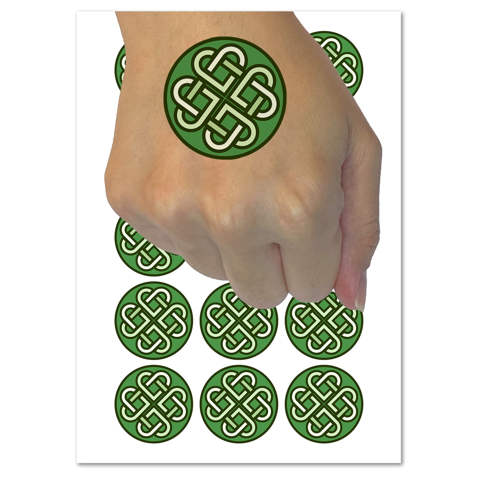 Celtic Shamrock Knot Outline Water Resistant Temporary Tattoo Set Fake Body Art Collection - 15 ...
