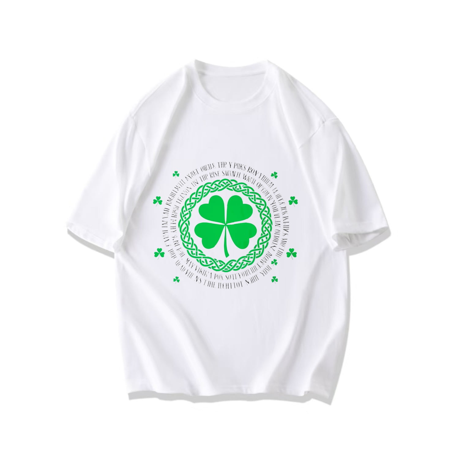 Celtic Shamrock T-Shirt Black Four Leaf Clover And Irish Knot Design ...