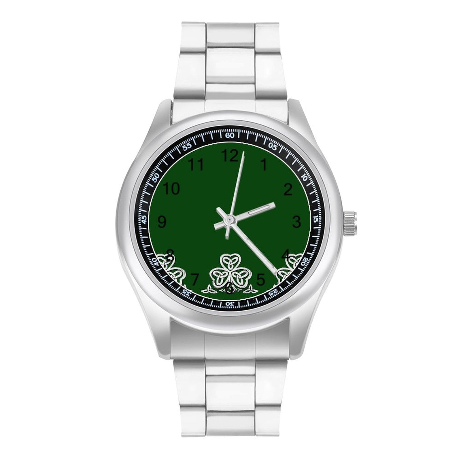 Celtic Shamrock Wrist Watches for Men Metal Band Watch Fashion Three ...