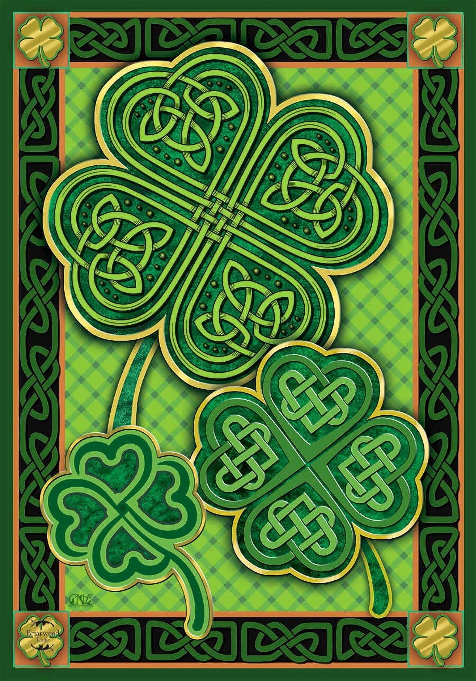 Celtic Shamrocks St. Patrick''s Day House Flag Irish 28" x 40 ...