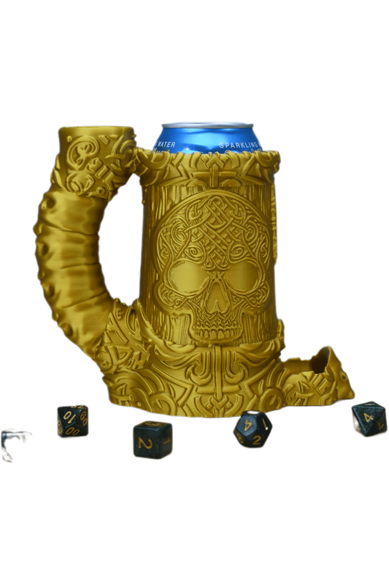 Celtic Skull Dice Tower with Can Cozy & Storage - Dungeons and Dragons ...