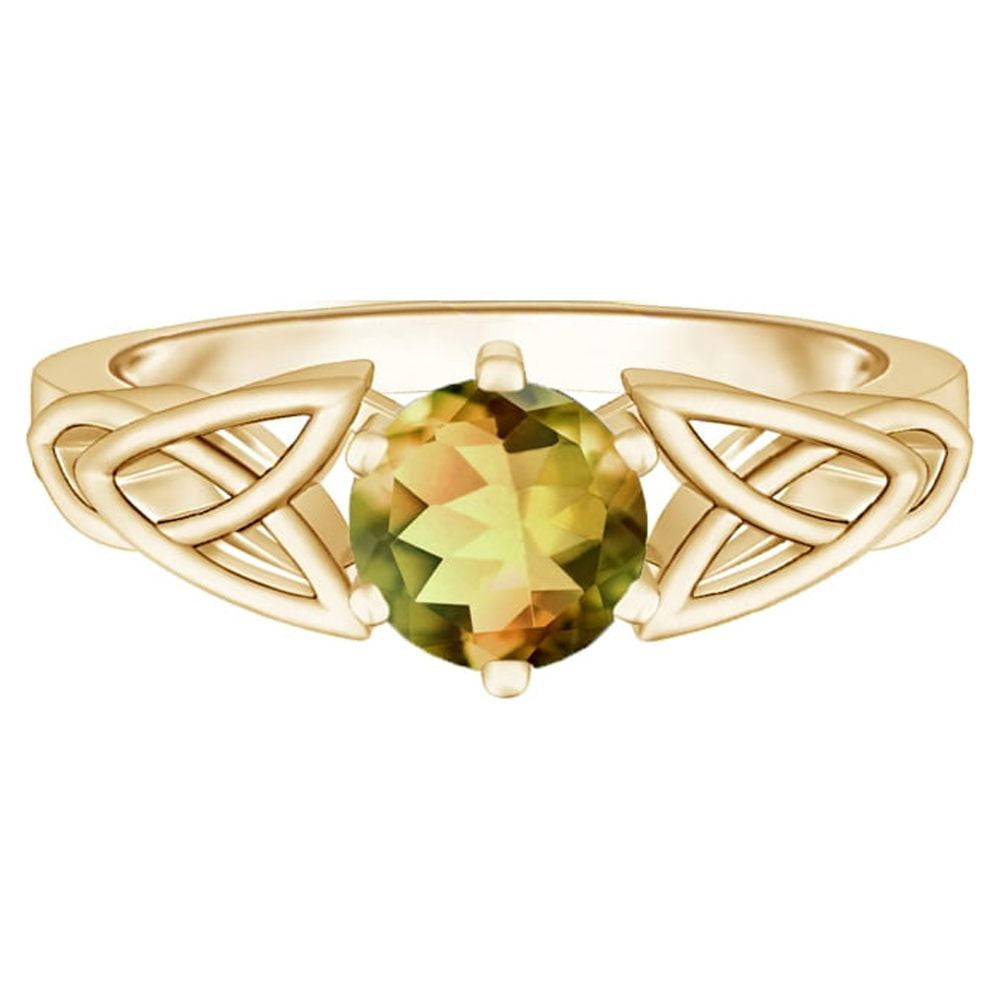 Celtic Style 925 Silver Gold Plated 0.55 Ctw Andalusite Gemstone ...
