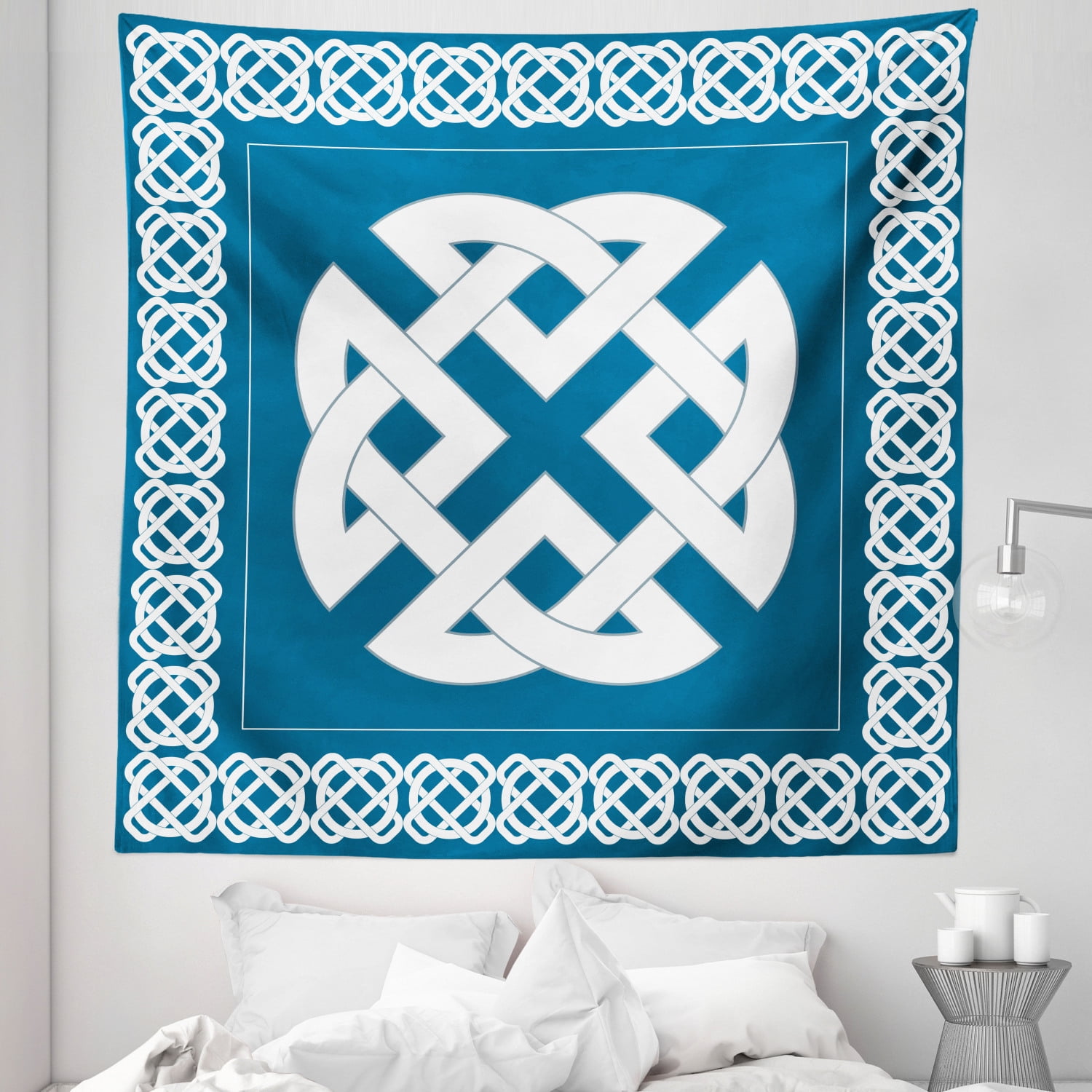 Celtic Tapestry, Everlasting Knot Motif Representing 4 Elements Earth ...