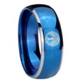 Celtic Tree 8MM Polished Blue 2 Tone Dome Tungsten Men Ring - Walmart.com