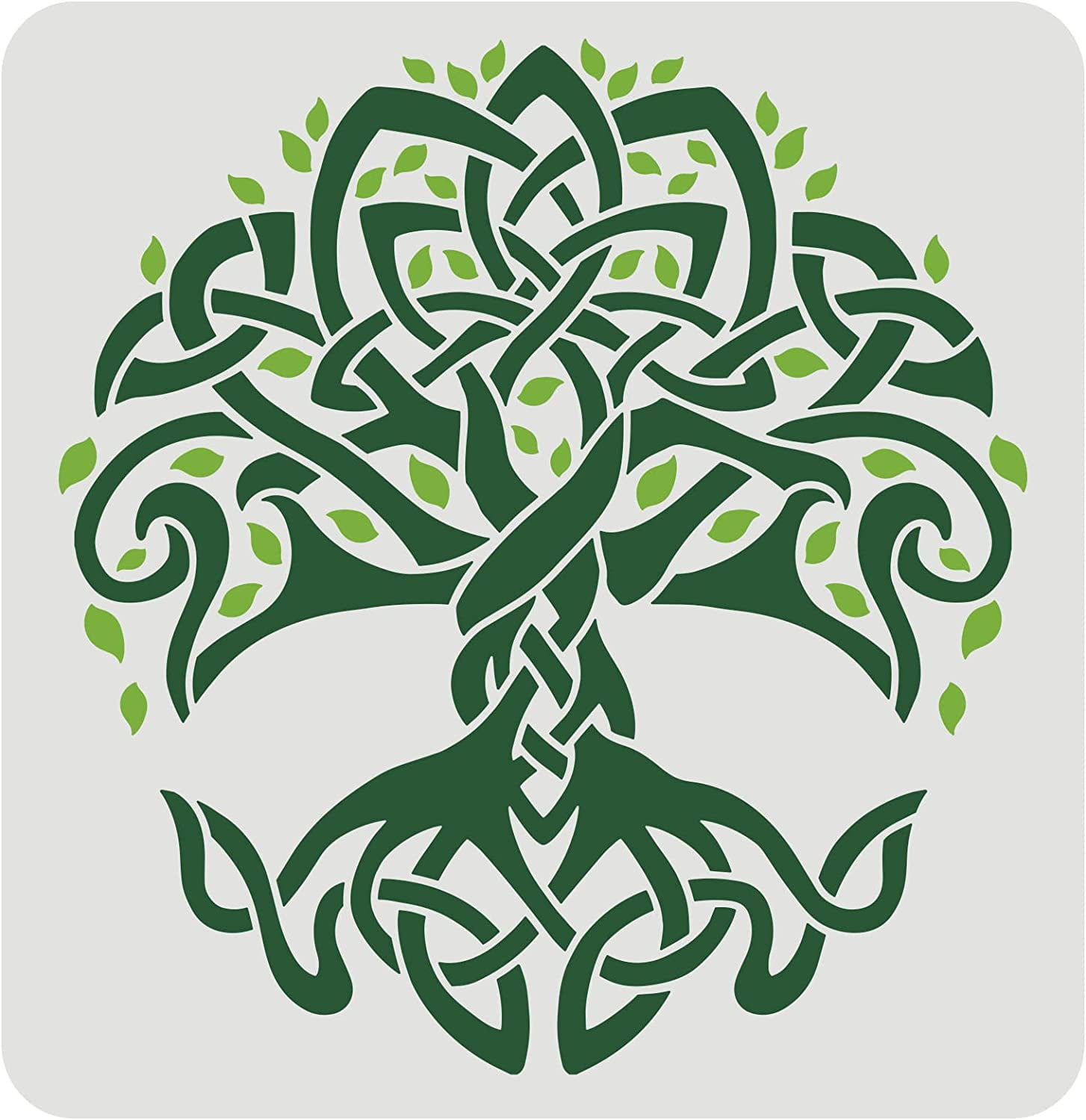 Celtic Tree of Life Stencil 11.8x11.8inch Traditional Irish Tree Design ...