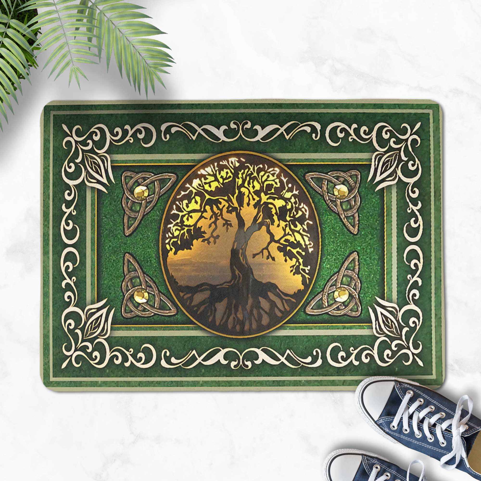 Celtic Tree of Life Doormat, Spiritual Nature Welcome Mat with Knot ...