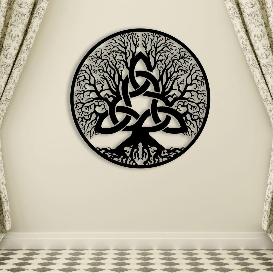 Celtic Tree of Life Metal Sign, Celtic Knot Wall Art, Trinity Knot ...