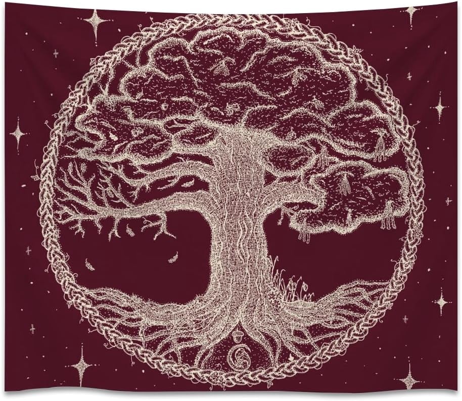 Celtic Tree of Life Tapestry – Mystic Starry Night Wall Hanging Boho ...