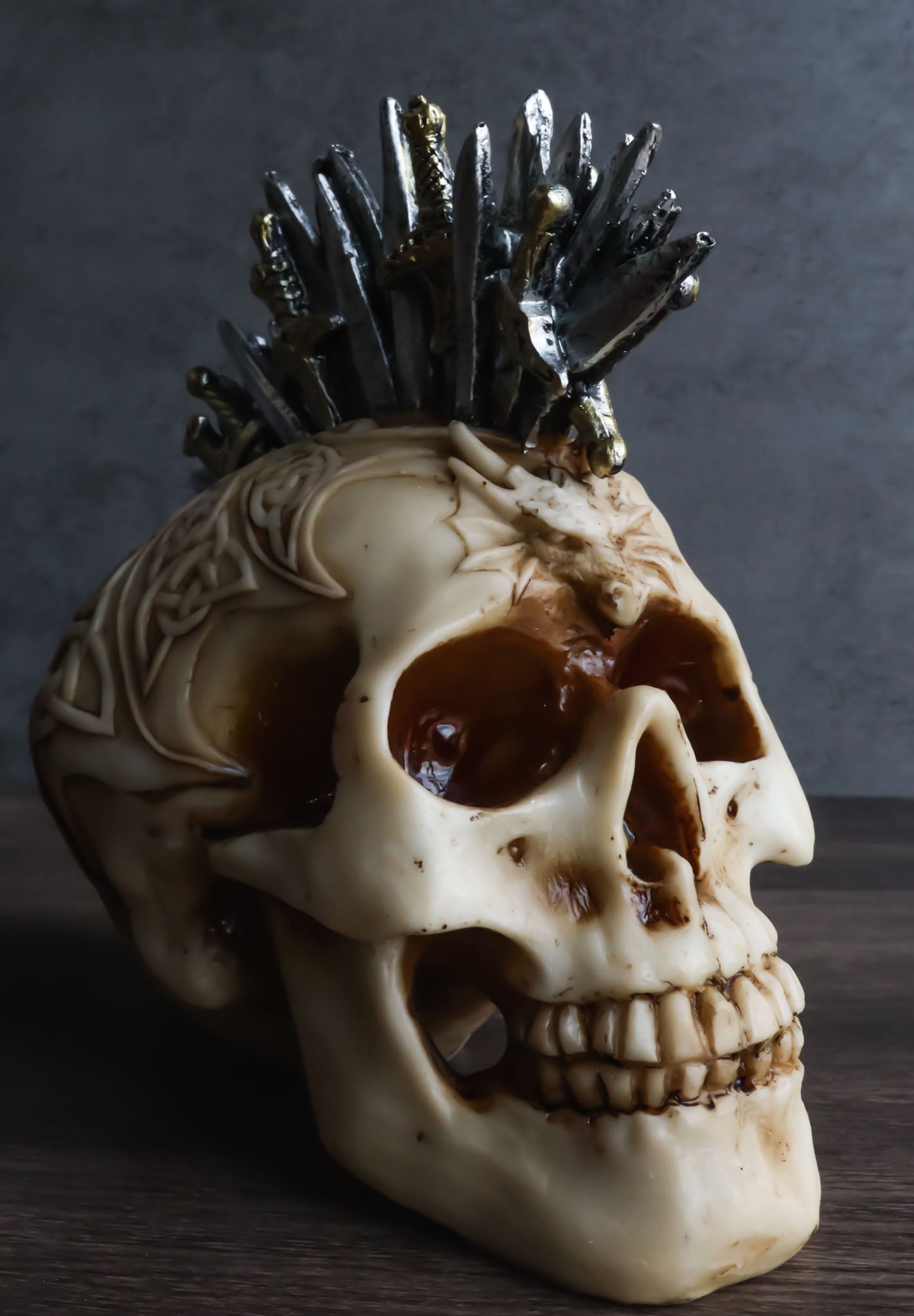 Celtic Tribal Dragon Skull With Valyrian Steel Swords Spartan Mohawk ...