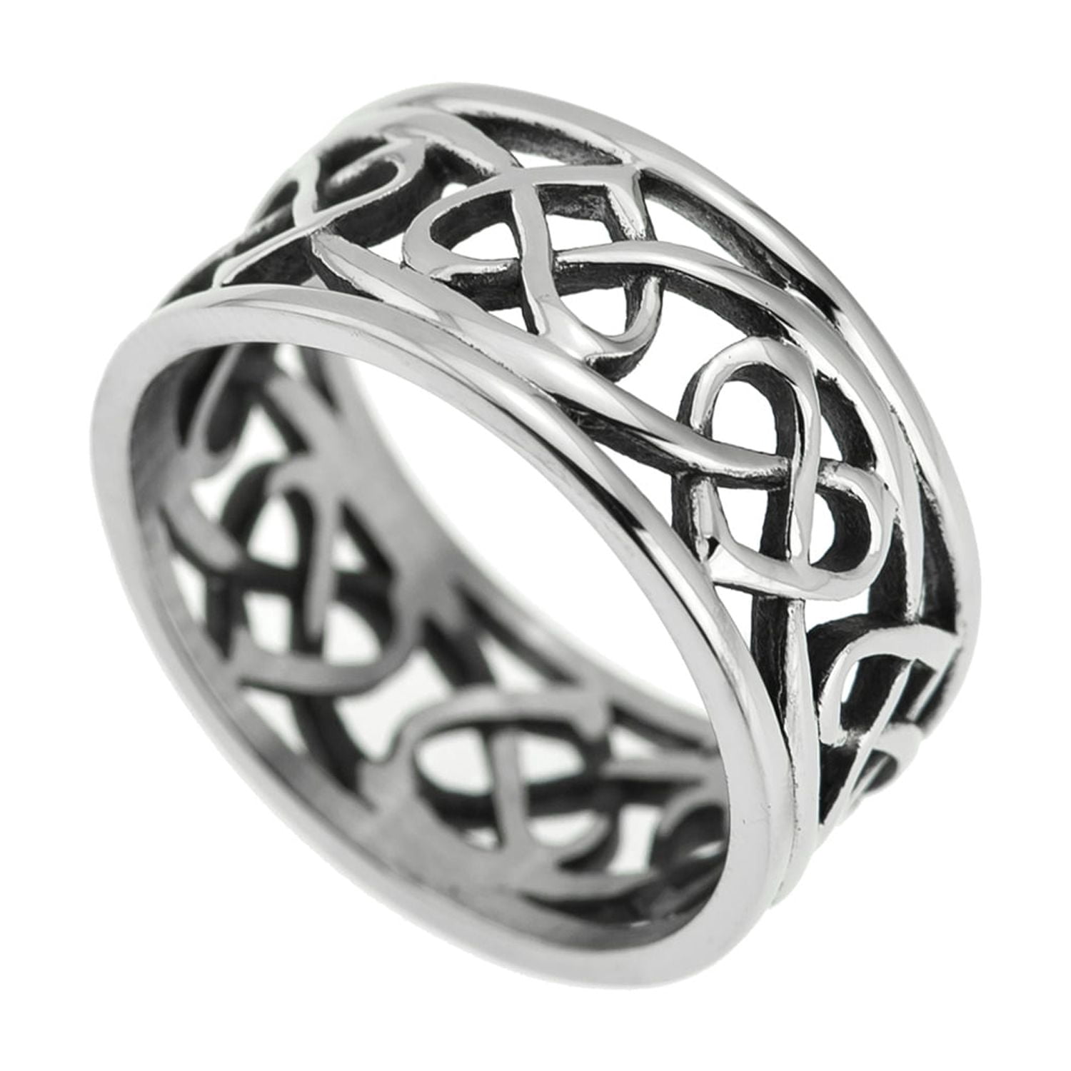 Celtic Trinity Knot Heart Ring in Stainless Steel - Irish Love Promise ...