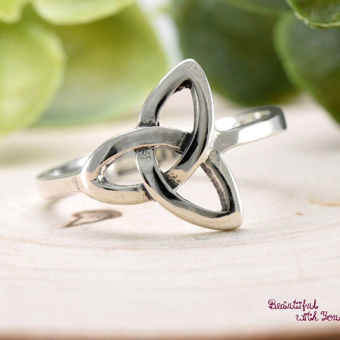 Celtic Trinity Knot Ring for Women, Sterling Silver Triquetra Trinity Knot Ring, Handmade ...