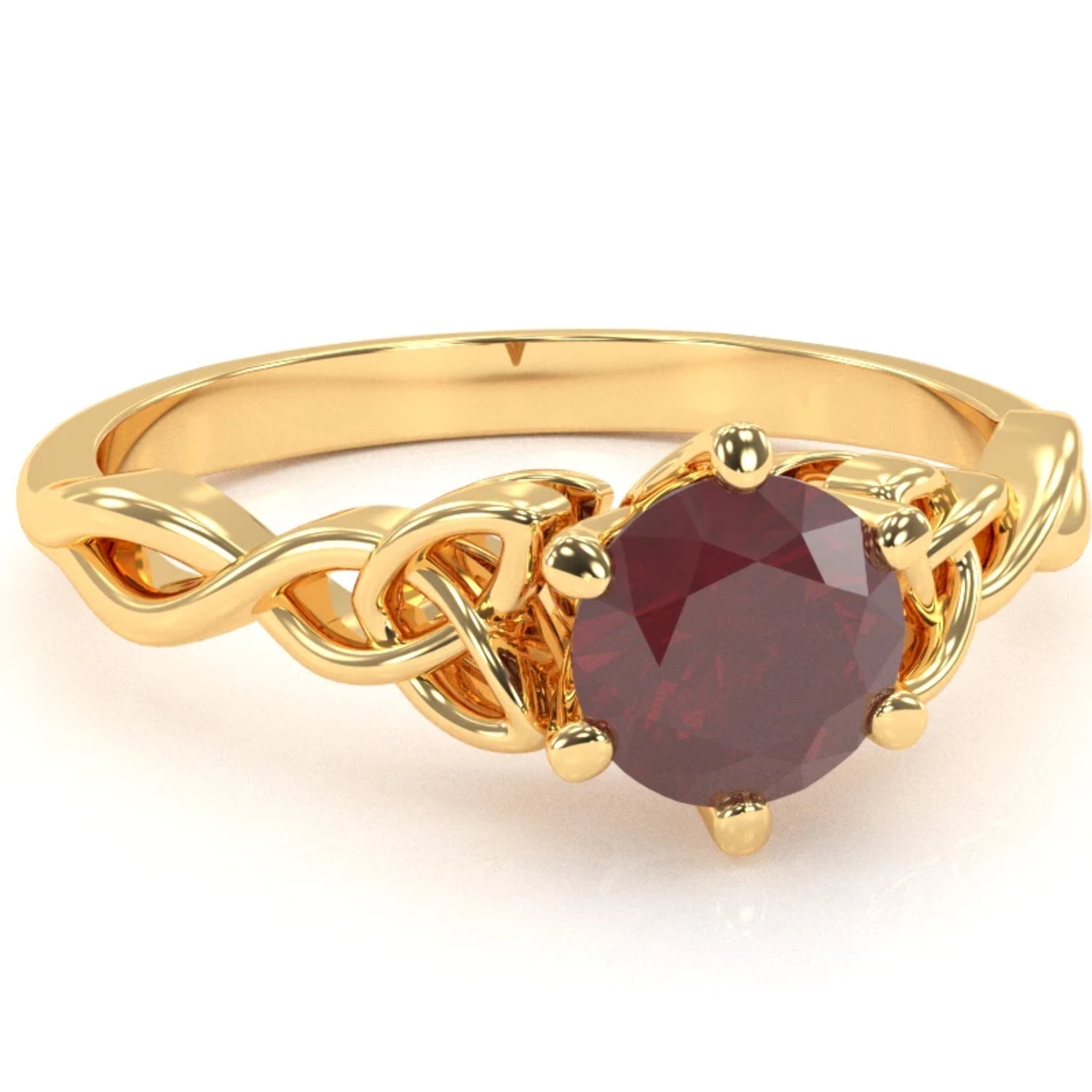 Celtic Trinity Knot Ruby Engagement Ring In 14k Yellow Gold - Walmart.com