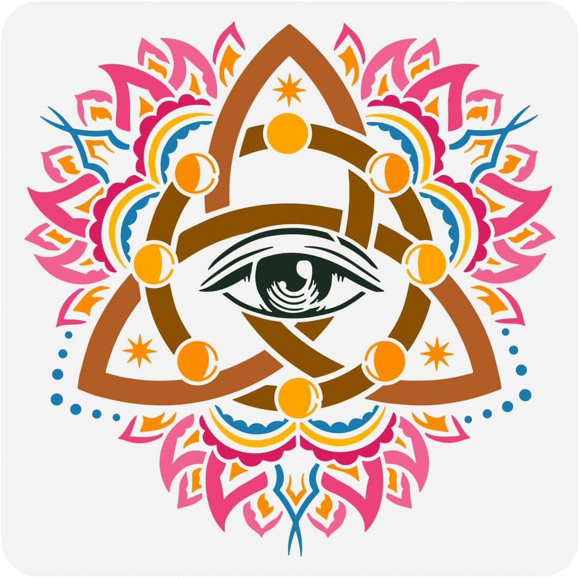 Celtic Trinity Sign Painting Stencil 11.8x11.8inch Reusable All Seeing ...