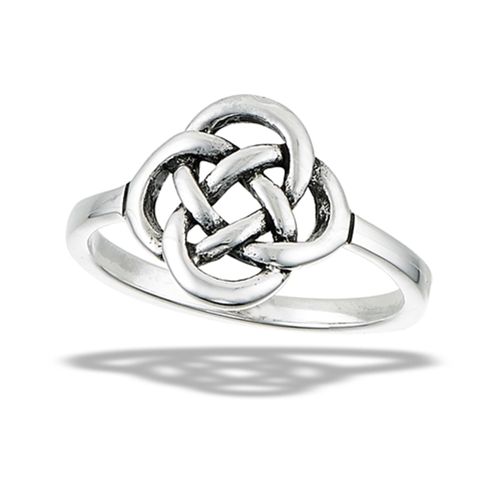 Celtic Unity Knot Weave Eternal Love Ring .925 Sterling Silver Band ...