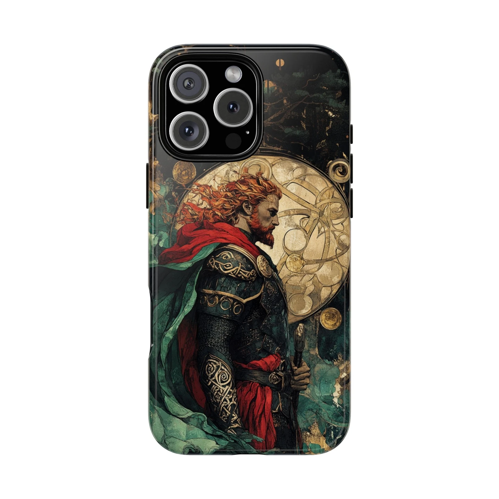 Celtic Warrior Silver Forest Art Phone Case for iPhone Case 17 11 12 13 ...