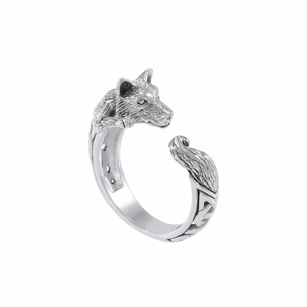 Celtic Wolf 3D 925 Sterling Silver Ring Fine Fearless Animal Spirit ...