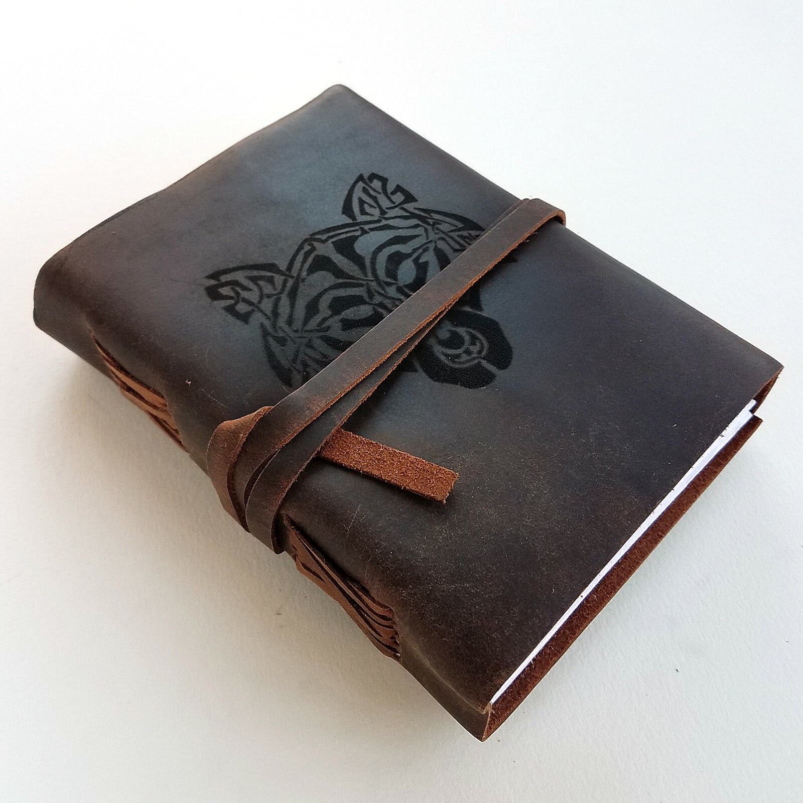 Celtic Wolf Genuine Leather Journal, Free Personalization 5" x 7 ...