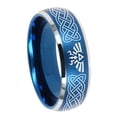 Celtic Zelda Triforce 8MM Dome Brushed Finish Blue Tungsten Men Ring ...
