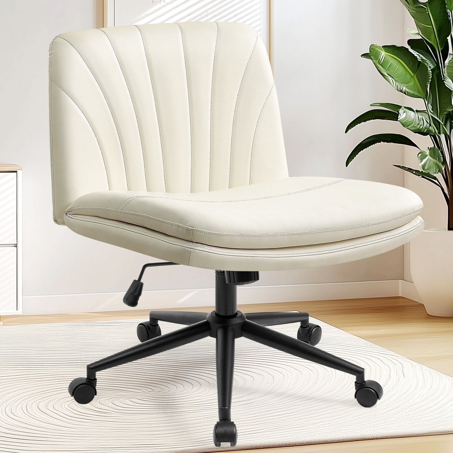 Celtoss Criss Cross Home Office Chair, Armless Swivel Task Computer ...