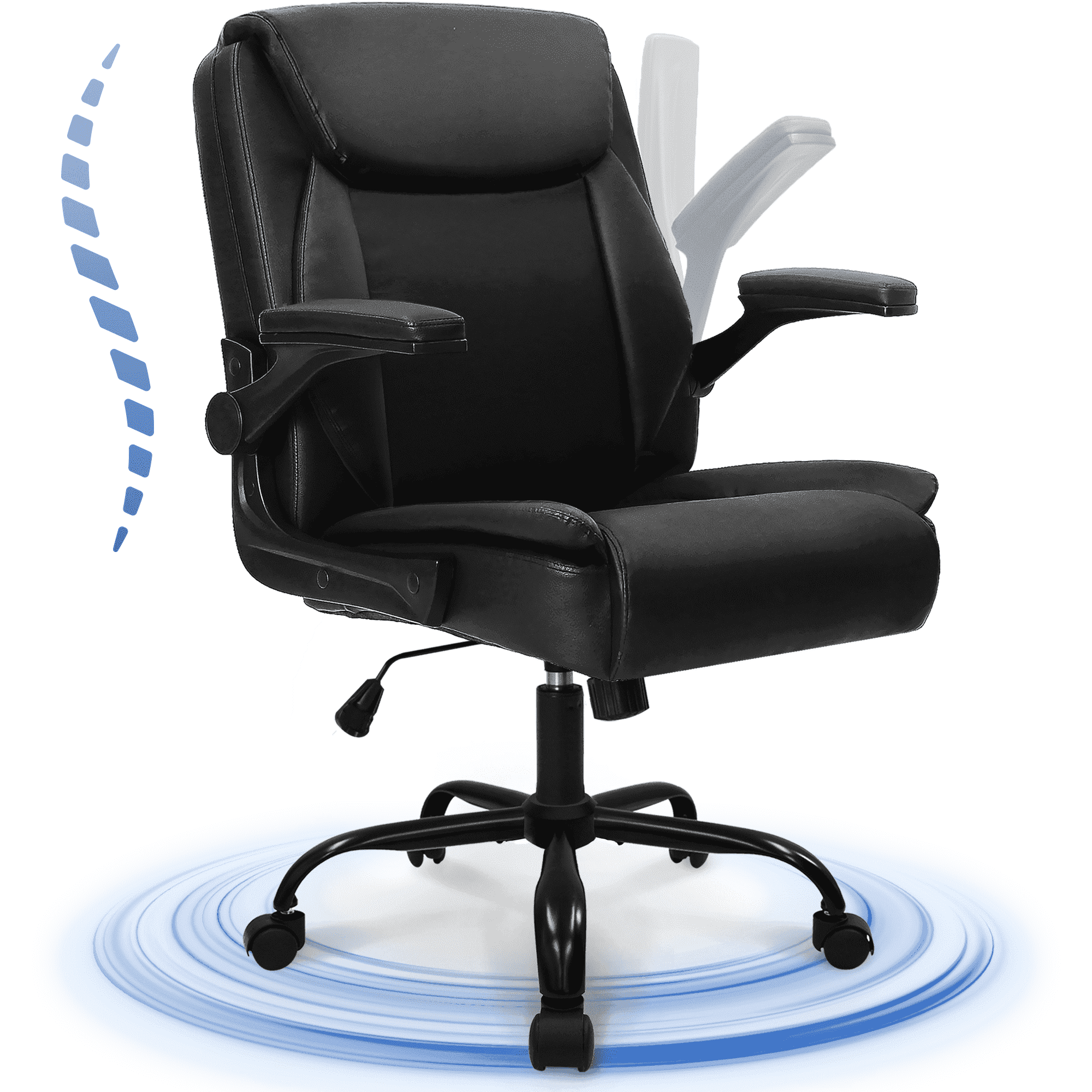 CELTOSS Leather Office Chair, Ergonomic Executive Chair with Padded ...