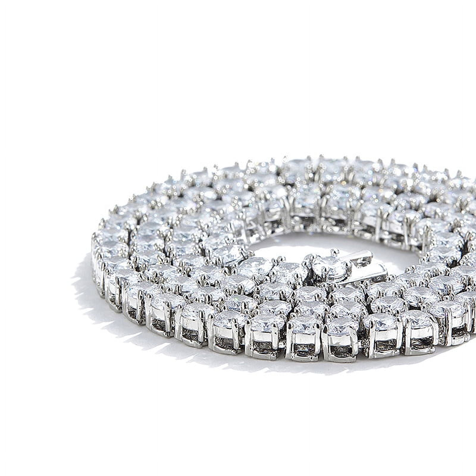 Celvieroot 1 Row 3MM 4MM Lab Simulated Diamond Iced Out Cubic Zirconia ...