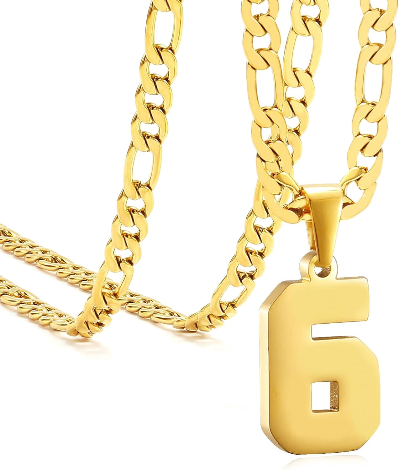 Celvieroot Jersey Number Necklaces for Mens Athletes Stainless Steel ...