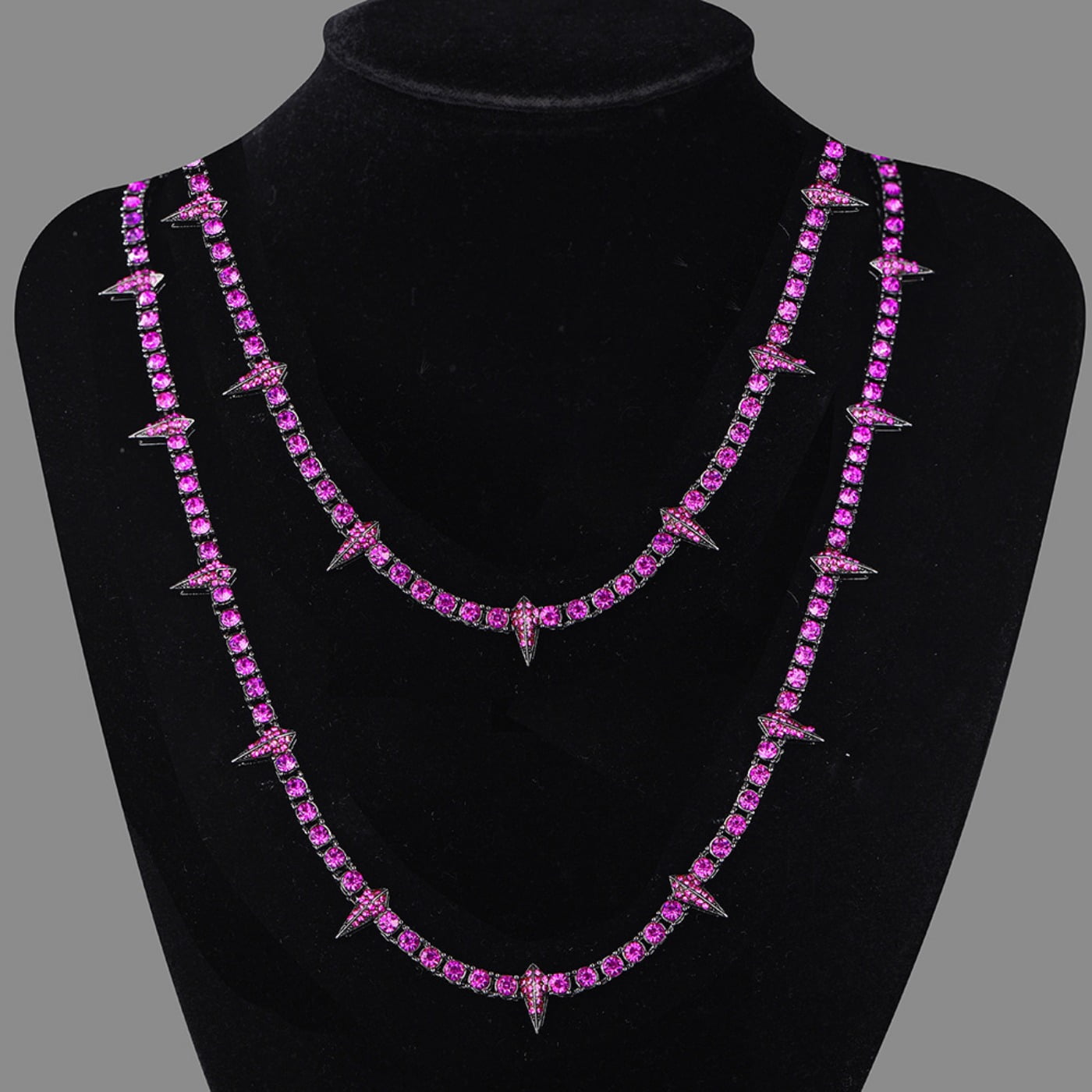 Celvieroot Spikes Iced Out Chain For Men Women Zircon Tennis Chain ...