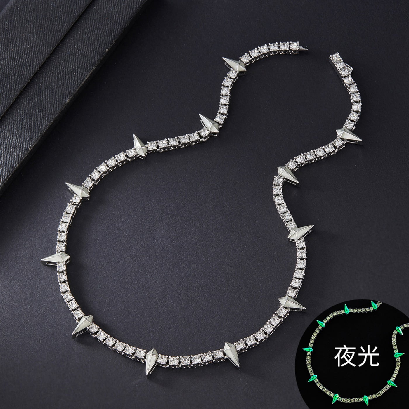 Celvieroot Spikes Iced Out Chain For Men Women Zircon Tennis Chain ...