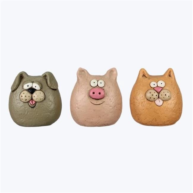 Cement Animal Decor Statue, 3 Assorted Color - Walmart.com