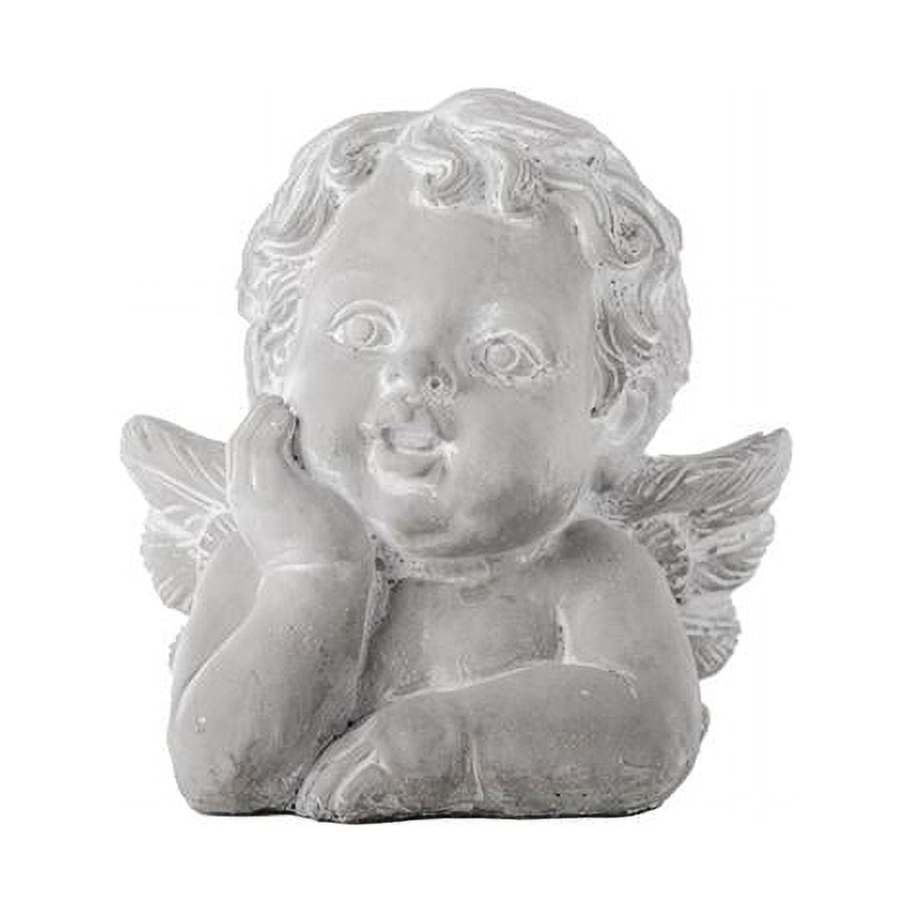 Cement Baby Cherubim in Resting Head Position Figurine, Gray - Walmart.com